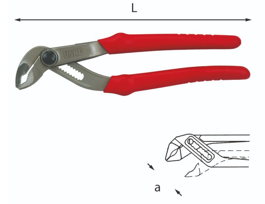 Pinza USAG 180 B regolabile semiautomatica L.250 mm ampiezza 36mm