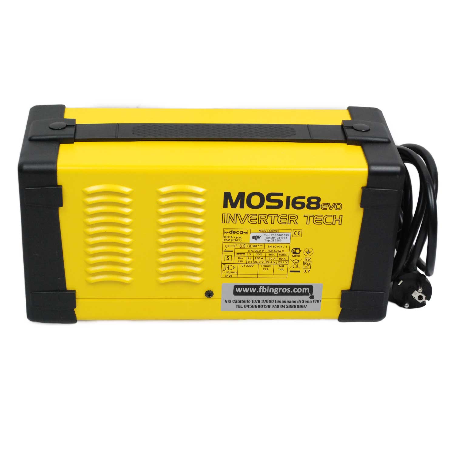 Saldatrice inverter DECA Mos 168 Evo completa di accessori
