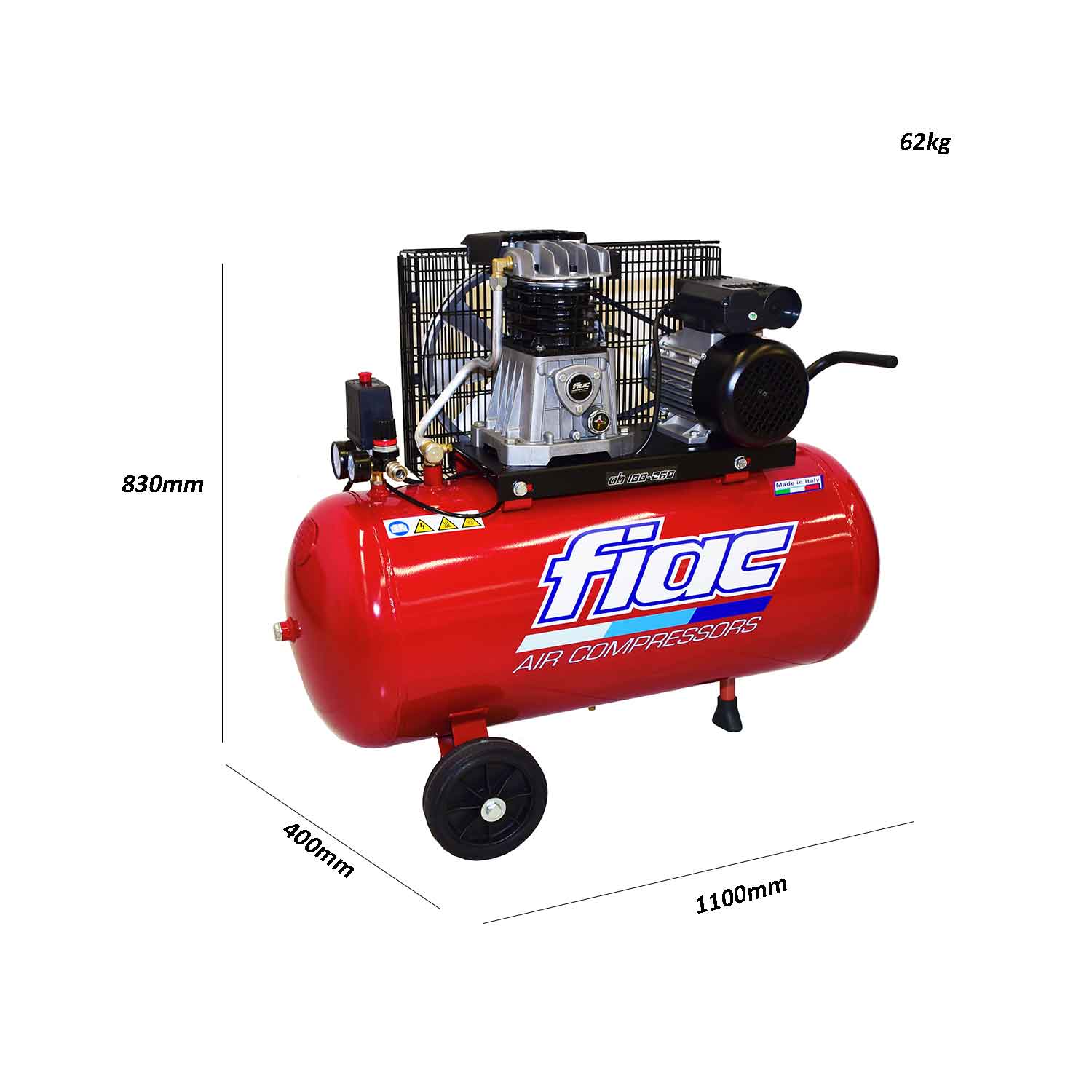 Compressore aria Fiac Ab 100-268 con trasmissione a cinghia trifase ...