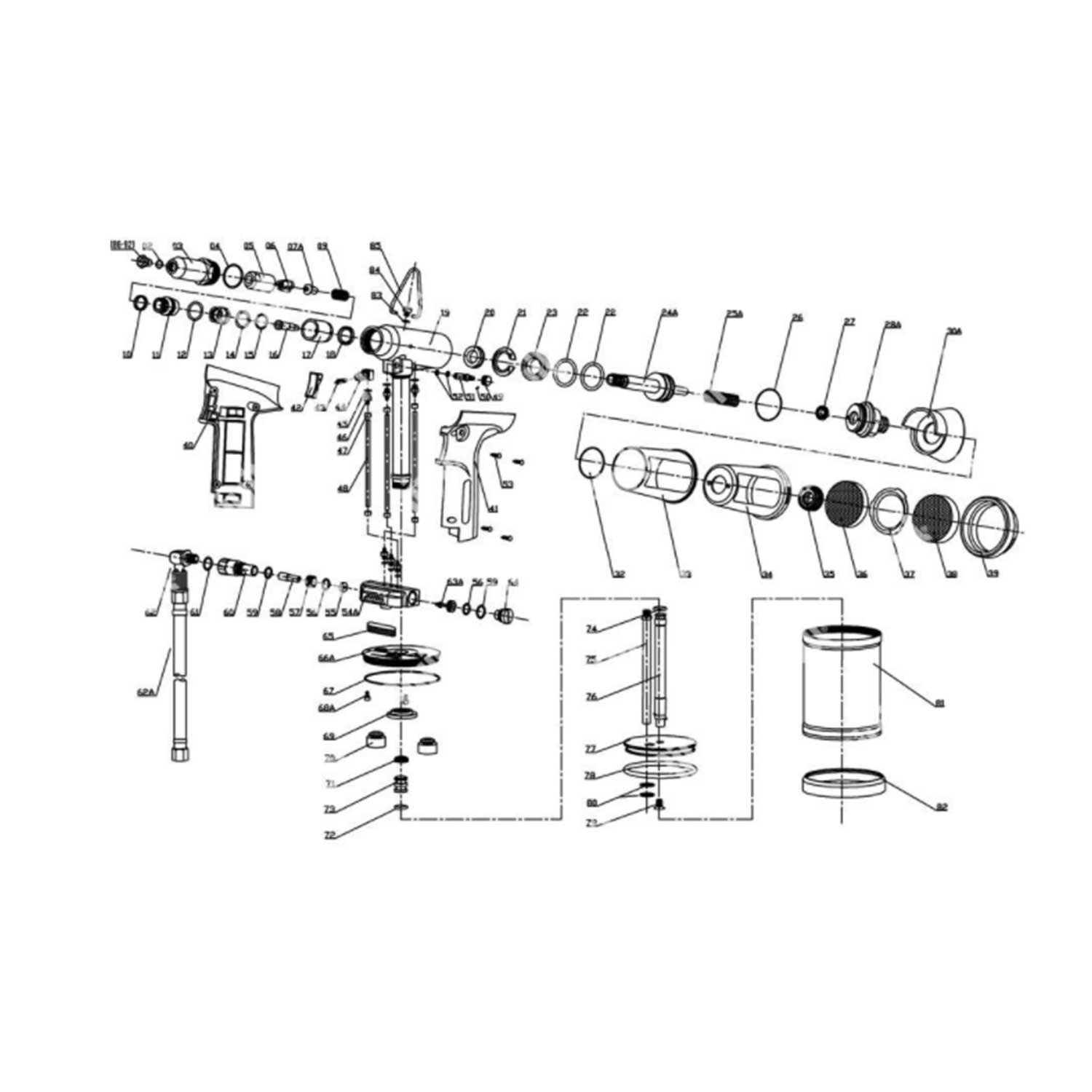 Rivettatrice pneumatica RIVIT RIV504 per rivetti a strappo in tutte le ...